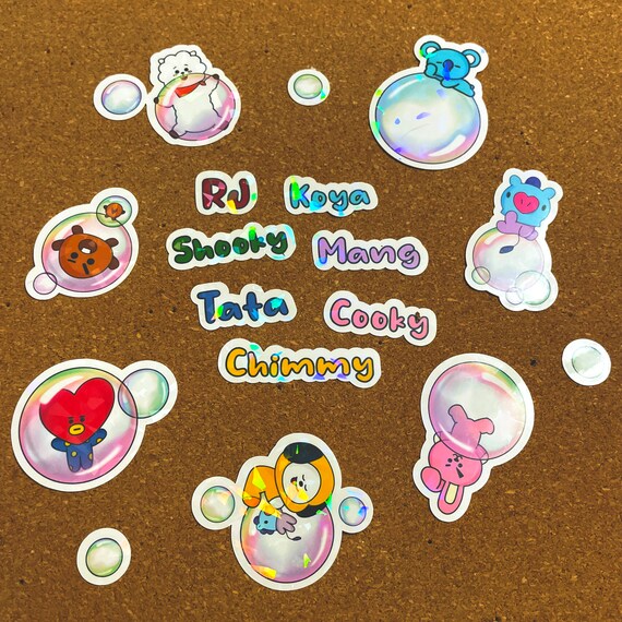 BT21 Stickers BTS BT21 Holographic Stickers BTS Stickers - Etsy