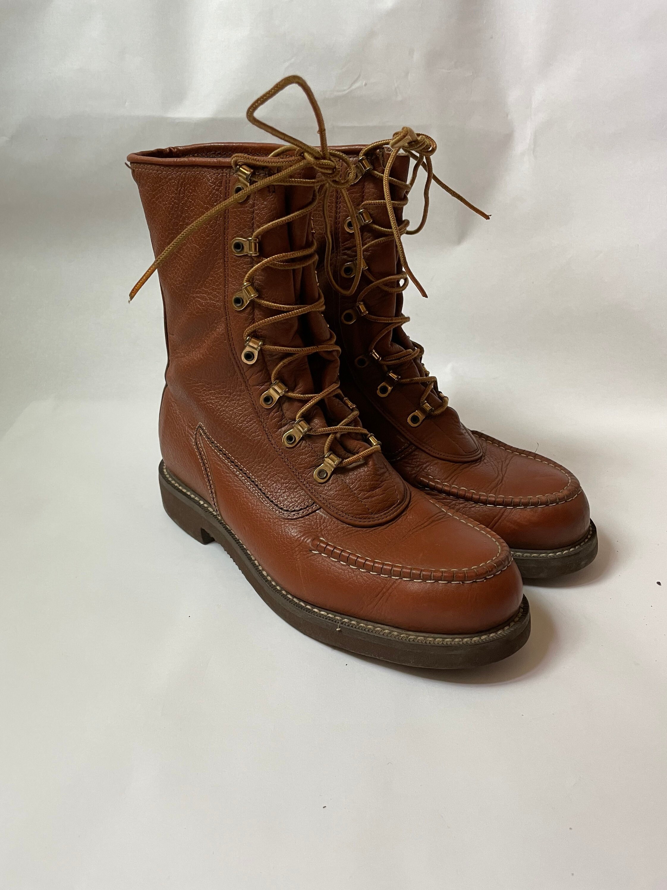 1970s Montgomery Ward Powrhouse Leather Boots Size 8.5 - Etsy