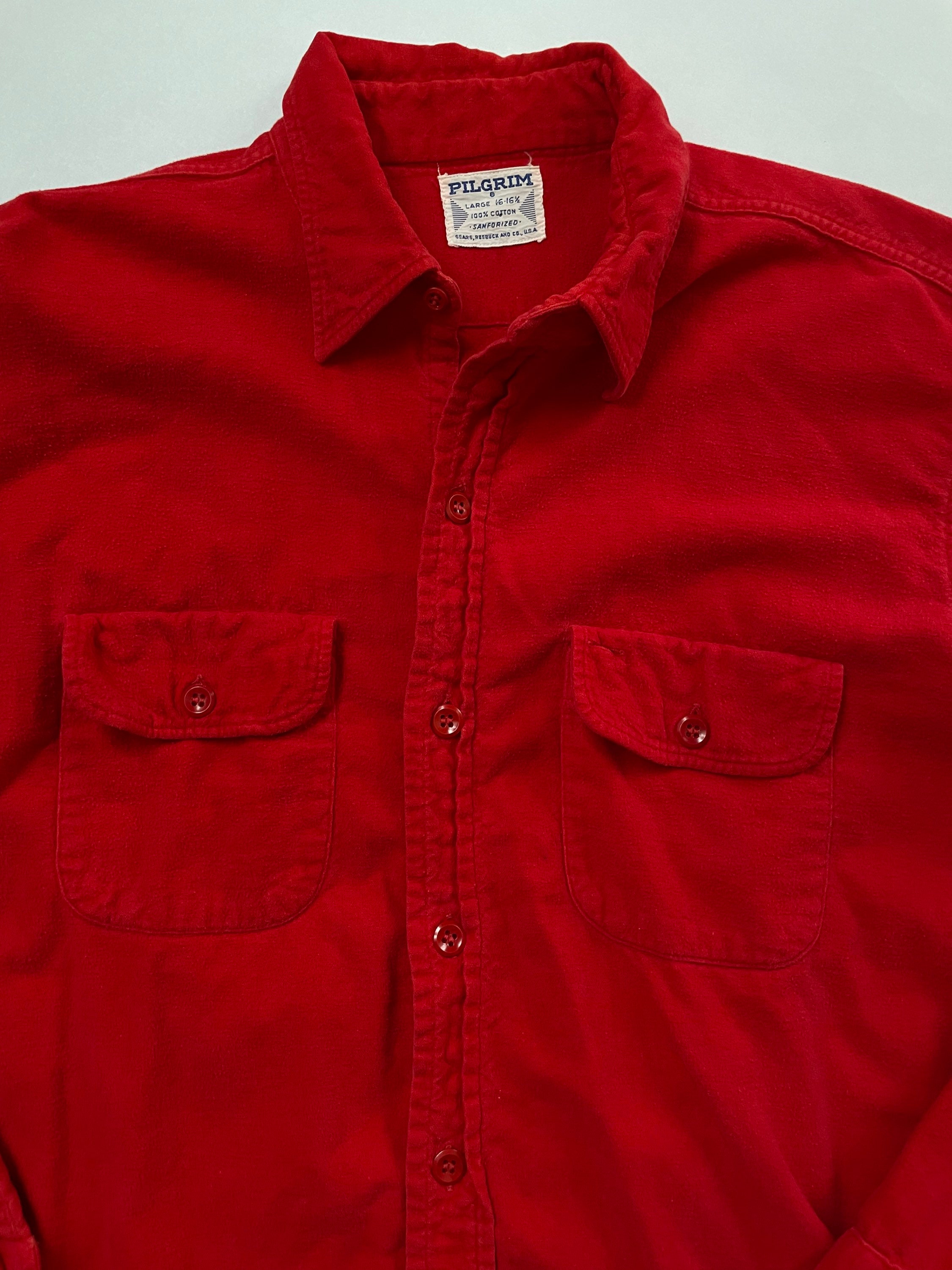 Vintage 1960’s Pilgrim Sears Roebuck Sanforized Button Down Red Shirt ...