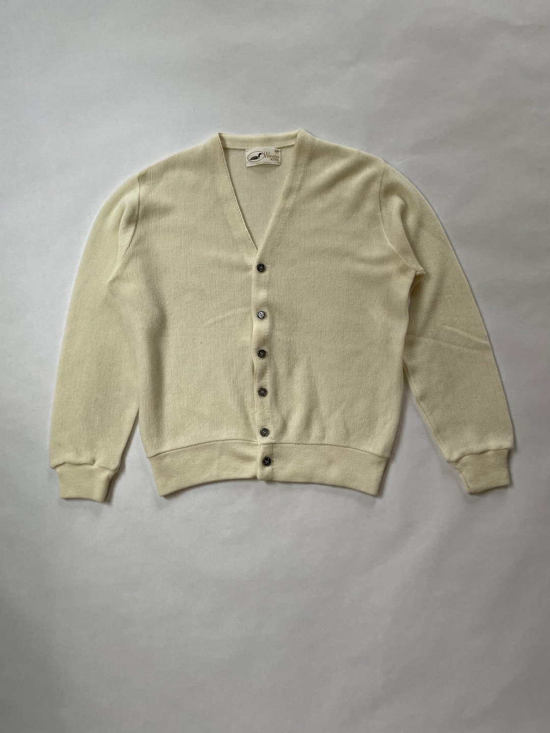 1980’s Small Winona Knits Off-white Zefran Acrylic Cardigan Sweater - Etsy