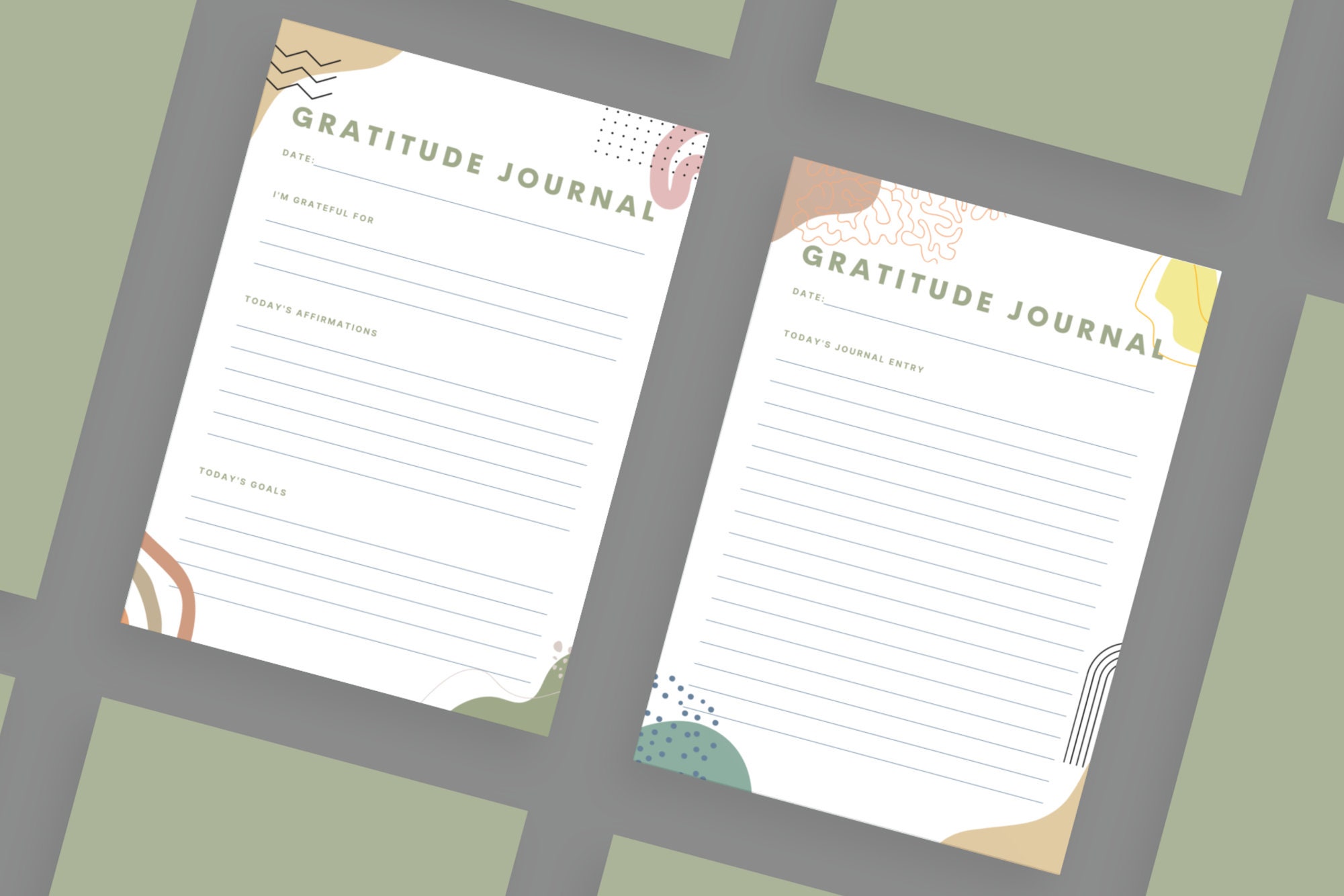 Printable Gratitude Journal (2 Pages) - Etsy