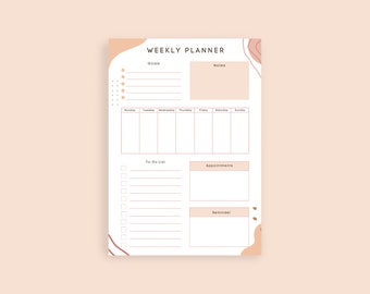 Simple and Minimal Printable Weekly Planner - Etsy