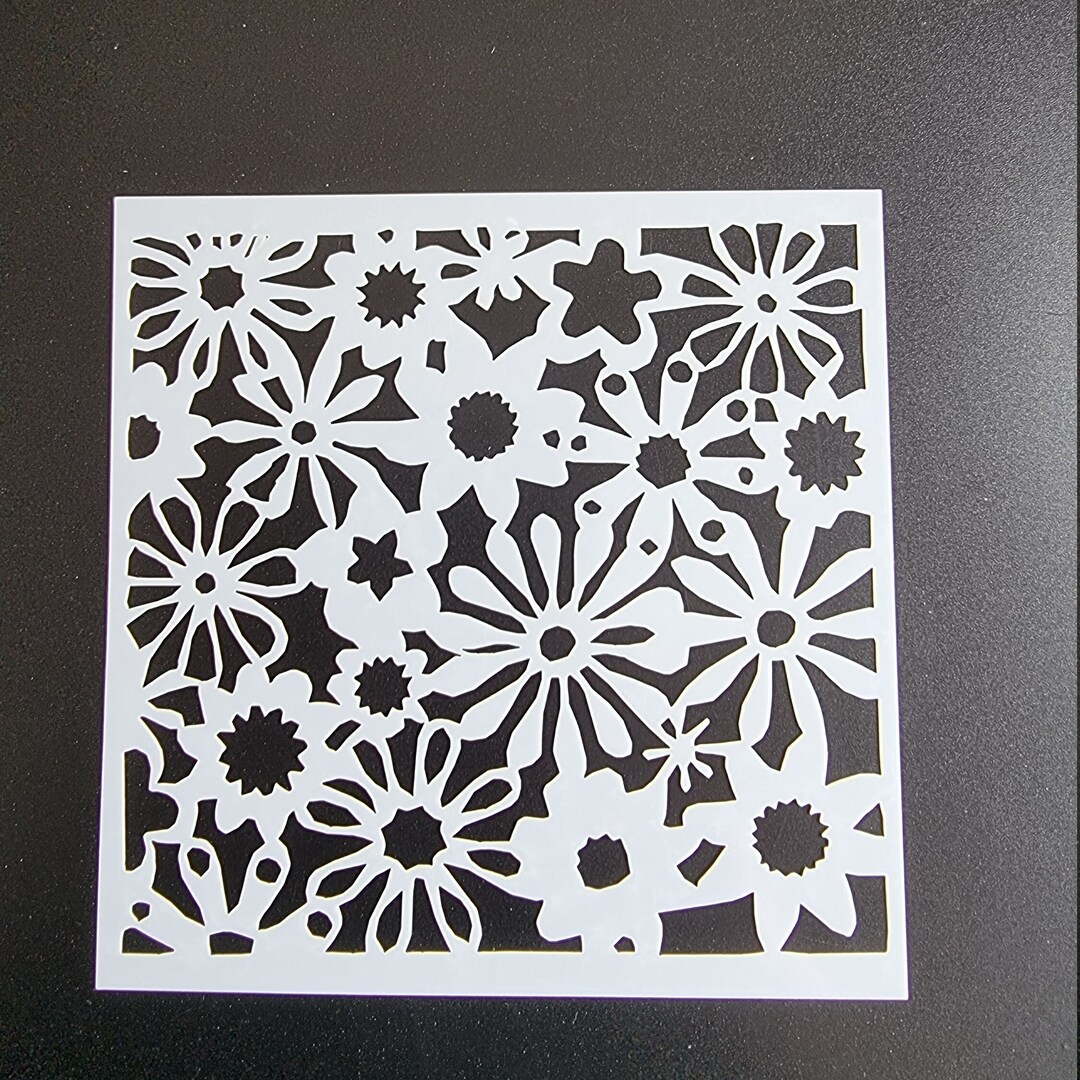 Floral Print 1 Piece Stencil Texture Tile ,plastic Sheet Stencil ...