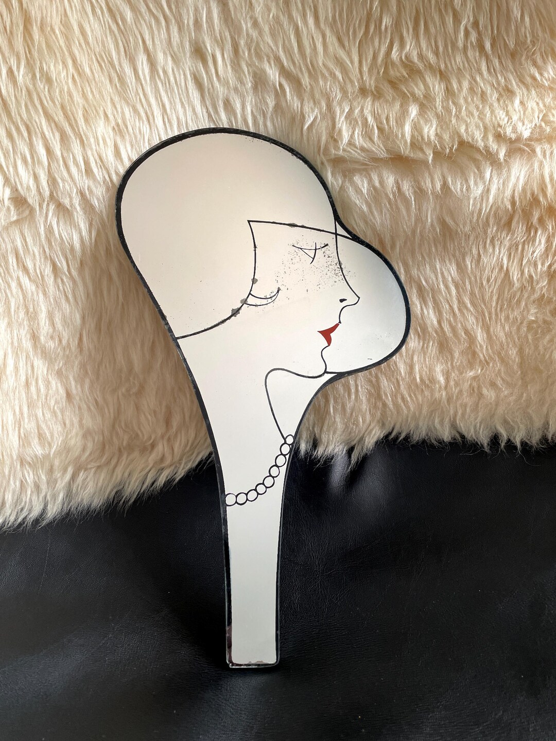 Large 1920s Hand Mirror Flapper Girl Design - Etsy