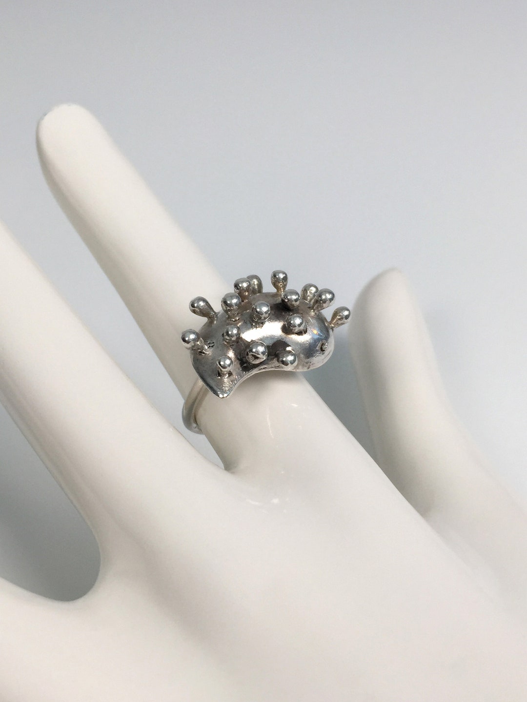 Vintage Hedgehog Ring Silver Mid Century - Etsy