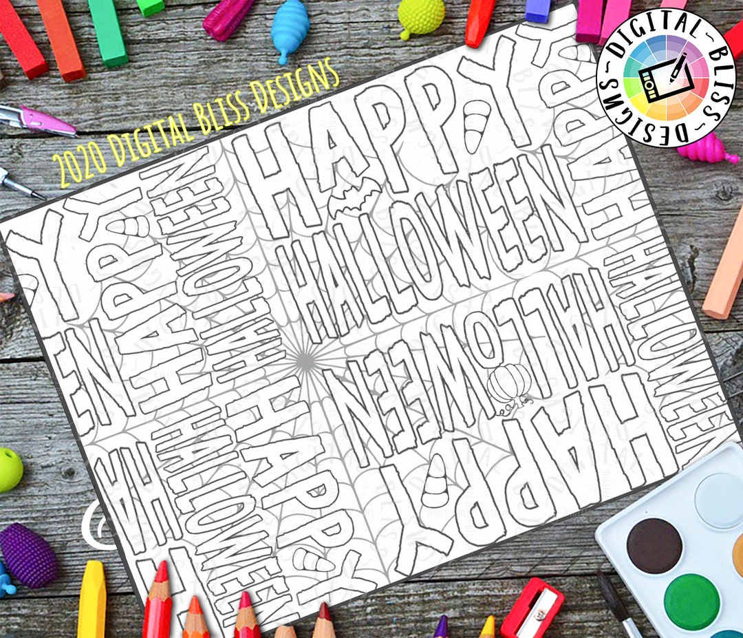 Printable Coloring Page, Happy Halloween, Kids Printable Craft ...