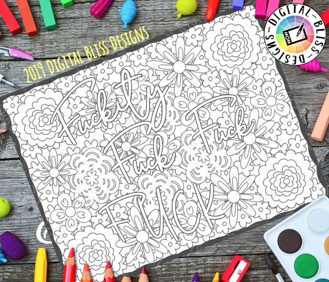 Adult Coloring Page, Cuss, Swear Word, Rude, Obscene, Printable, Adult ...