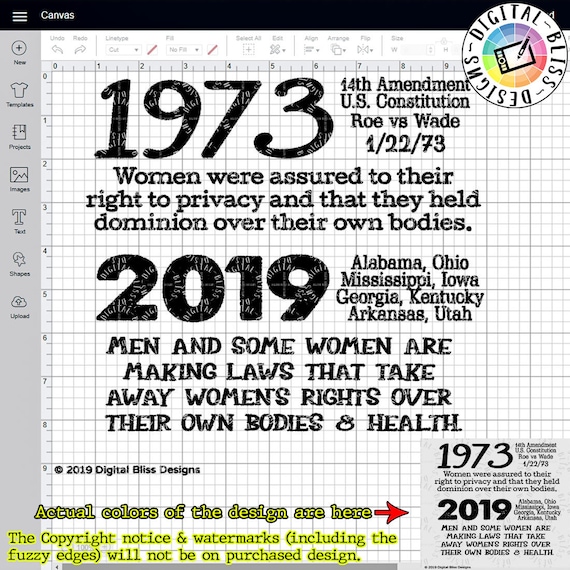 SVG 1973 Roe V Wade Pro Choice Cut File Womens Rights Cut | Etsy