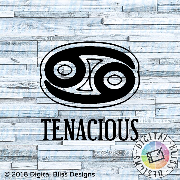 SVG Cancer Tenacious Zodiac Sign Cut File Clip Art Line - Etsy