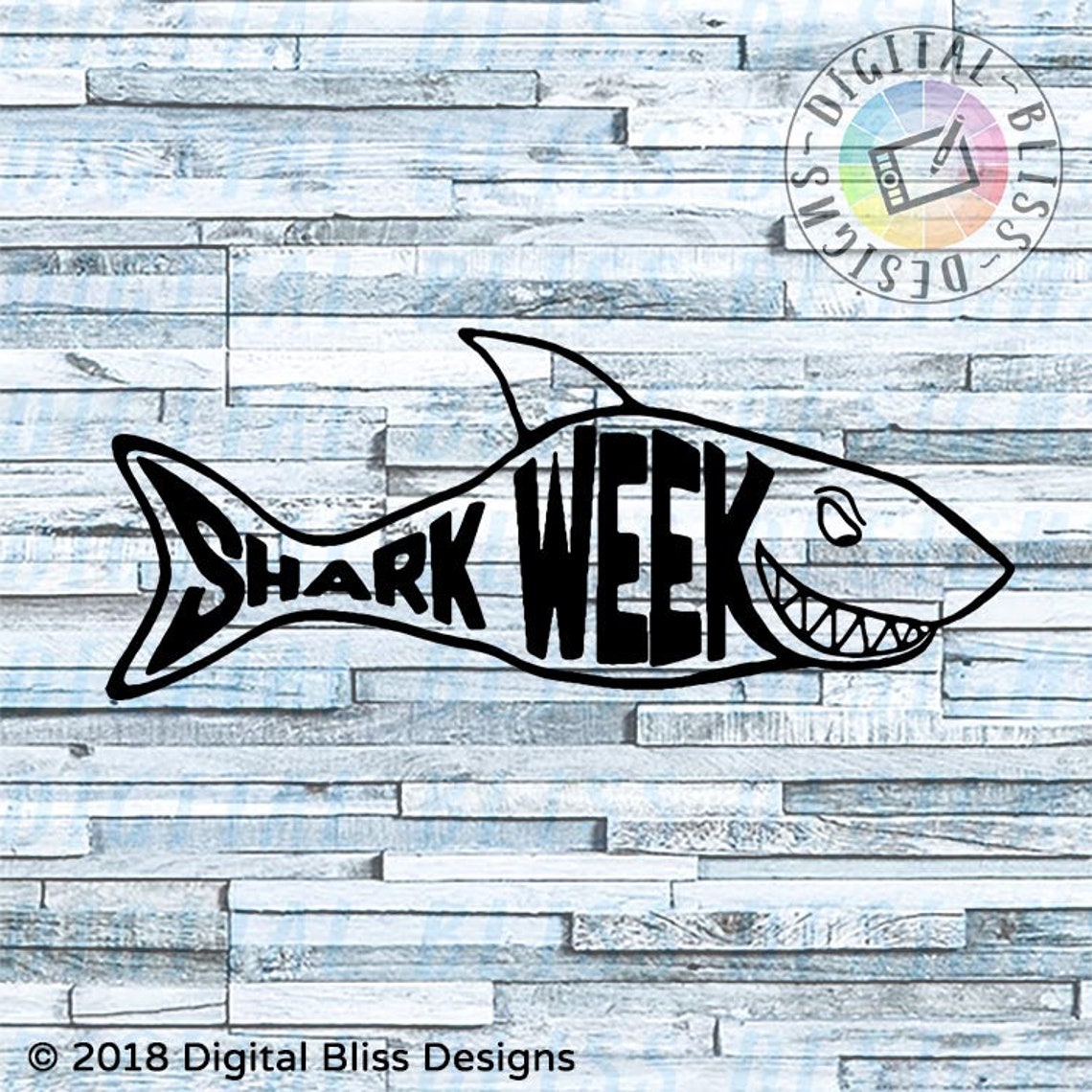 SVG Shark Week Original Artwork Cut File Clip Art Line - Etsy