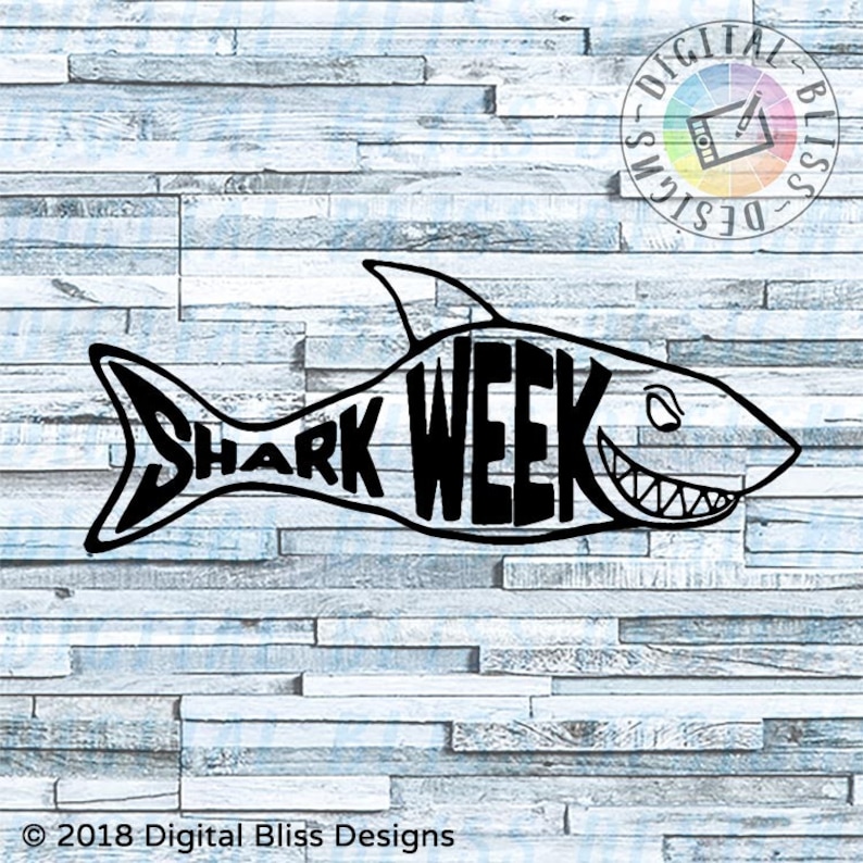 SVG, Shark Week, Original Artwork, Cut File, Clip Art, Line Art ...