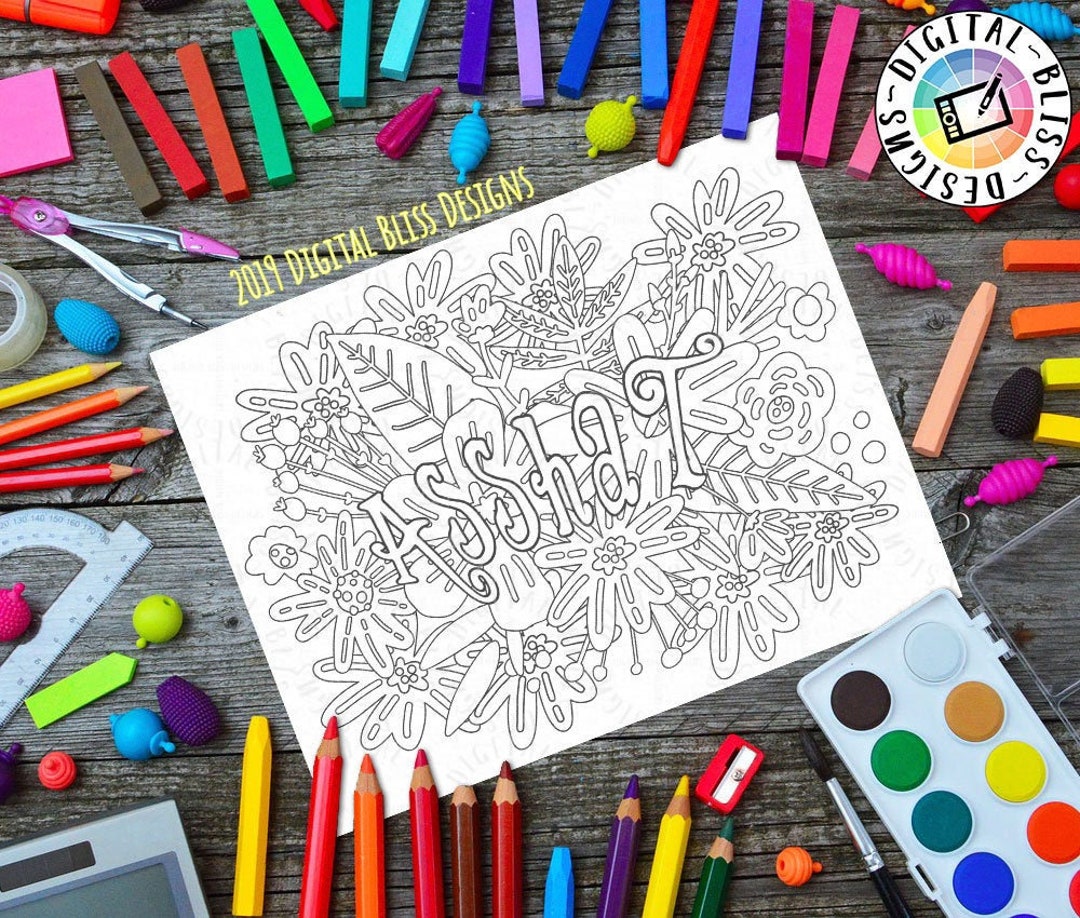 Adult Coloring Page, Cuss, Swear Word, Rude, Obscene, Printable, Adult ...