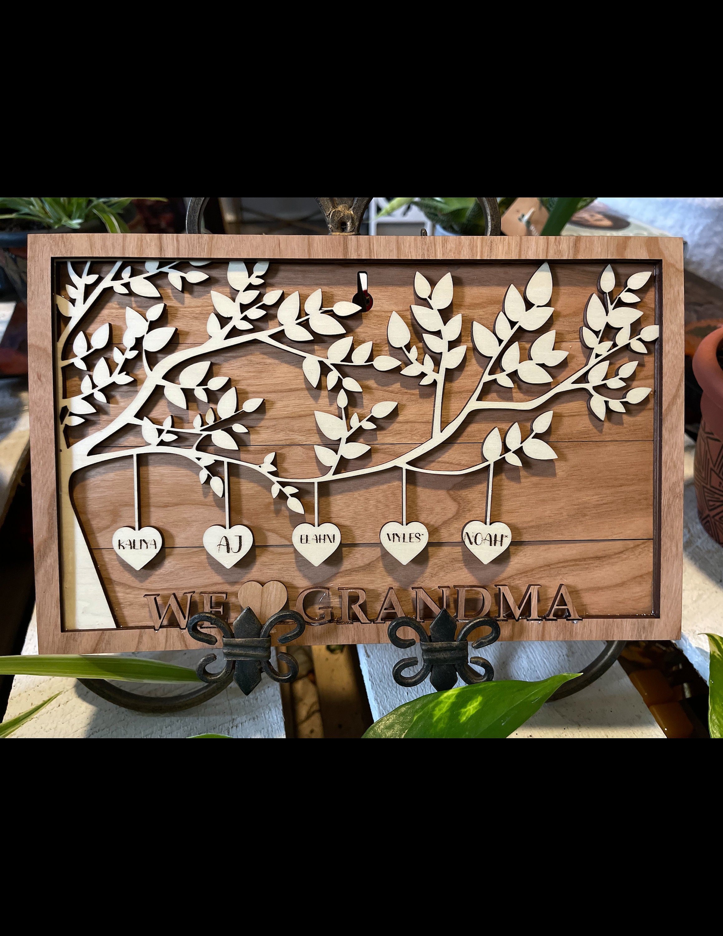 Family Tree Sign Custom Family Tree Sign Hanging Hearts - Etsy