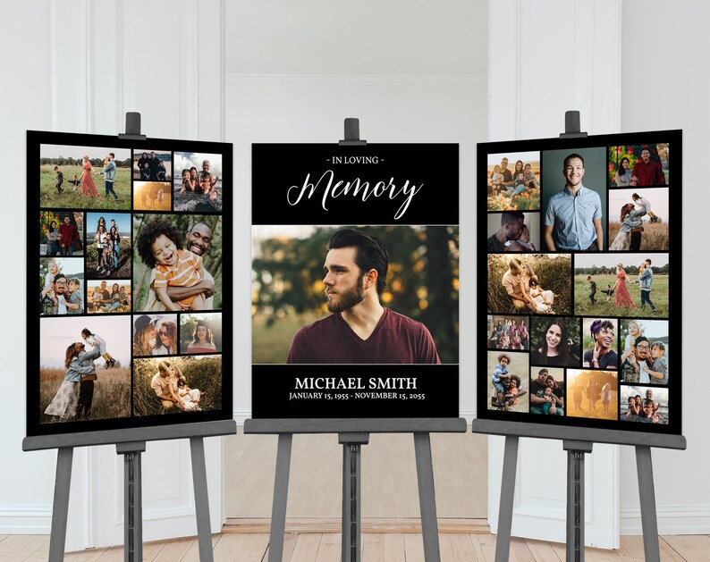 Funeral Poster Celebration of Life Picture Display Collage - Etsy