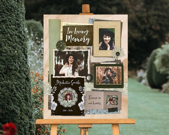 Funeral Poster Antique Vintage Scrapbook Memorial Display | Etsy