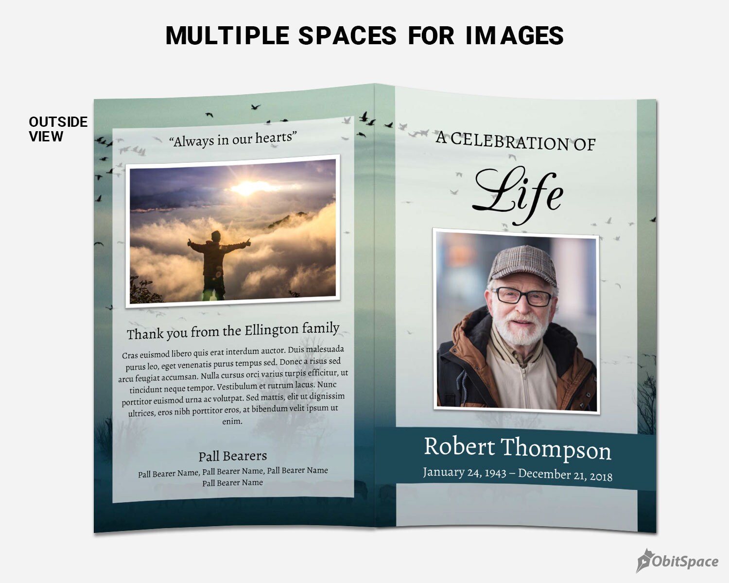 Funeral Program Template MS Word Funeral Obituary Memorial - Etsy