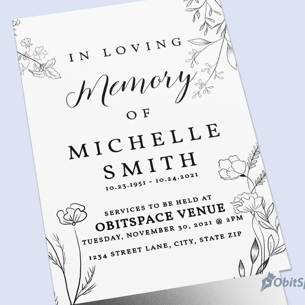 Simple Funeral Pamphlet - Etsy