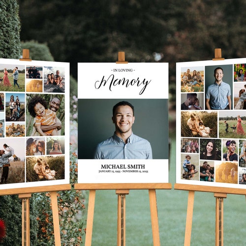 Celebration of Life Photos Collage Funeral Welcome Sign - Etsy