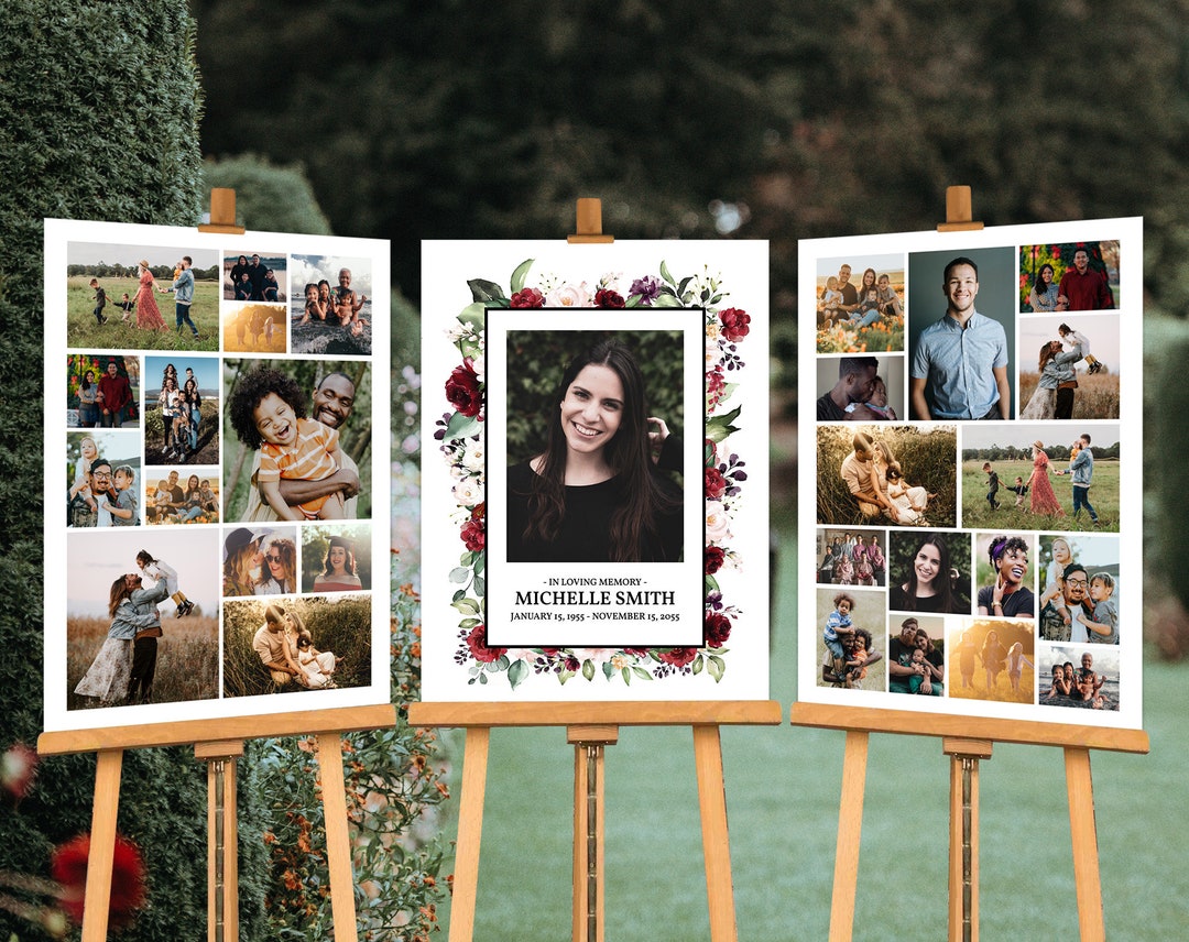 Funeral Poster Bundle Welcome Sign for Celebration of Life or Memorial ...