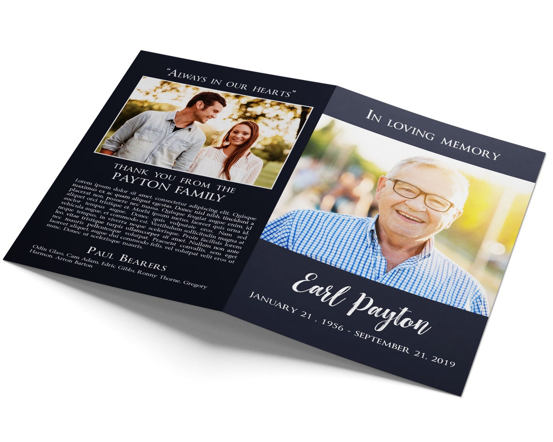 Funeral Program Template for Father/mother Celebration of - Etsy
