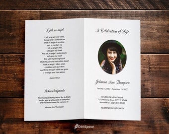 Funeral Program Template for Father/mother Celebration of | Etsy