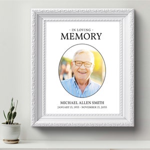 Funeral Poster Display Board for Men or Women, Celebration of Life ...