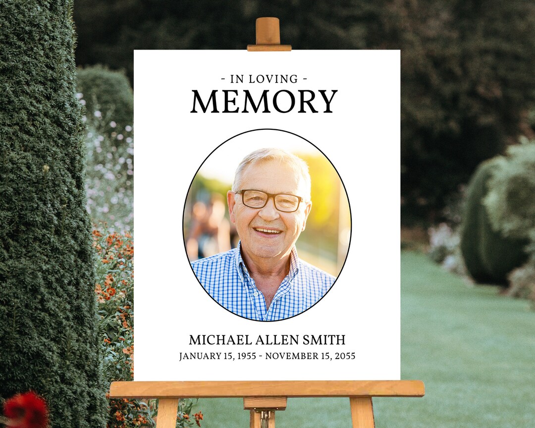 Funeral Poster Display Board for Men or Women, Celebration of Life ...