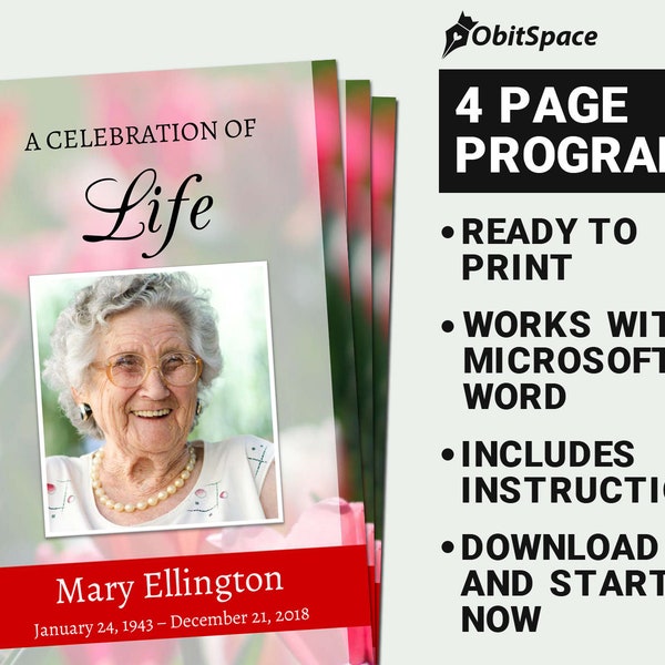 Mother Funeral Program - Etsy