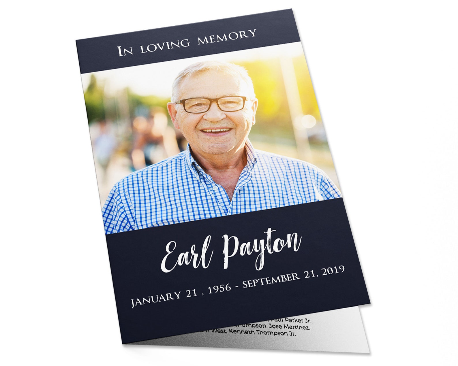 Funeral Program Template for Father/mother Celebration of Life Memorial ...