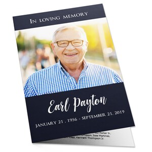 Funeral Program Template for Father/mother Celebration of Life Memorial ...