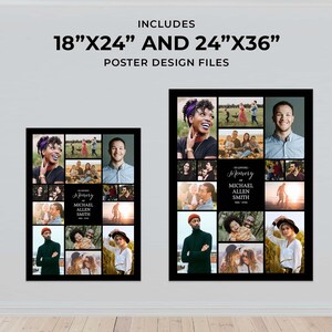 Funeral Poster Celebration of Life Display Collage, Wedding Memorial ...