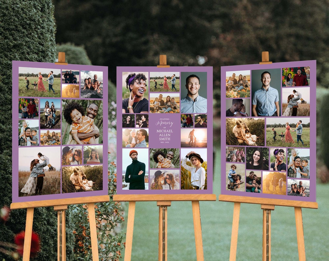 Celebration of Life Display Collage, Funeral Poster Memorial Tribute ...