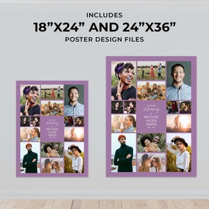 Celebration of Life Display Collage, Funeral Poster Memorial Tribute ...