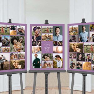 Celebration of Life Display Collage, Funeral Poster Memorial Tribute ...