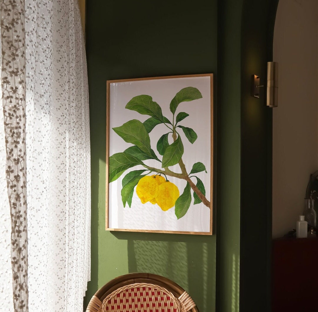 Bouquet de citron, Décoration pour restauration, Estampe Botanique ...