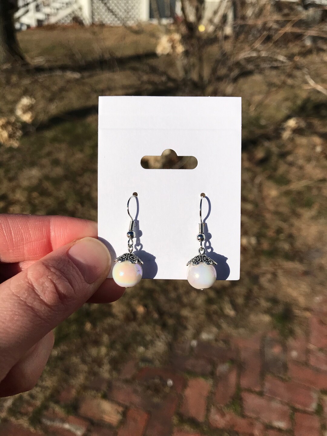 Beaded Dangle Earrings. Simple Drop Earrings. Minimalist Earrings ...