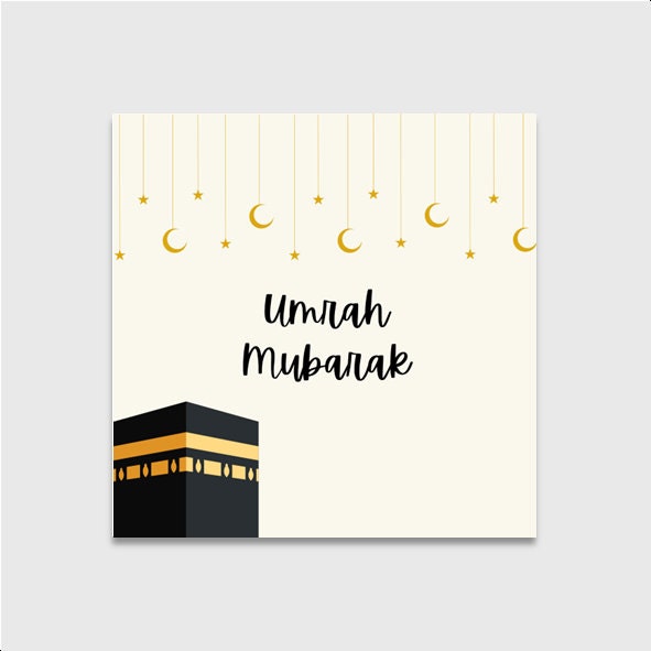 Umrah Mubarak Card | Umrah | Makkah | Kaabah Card | Mubarak on Umrah ...