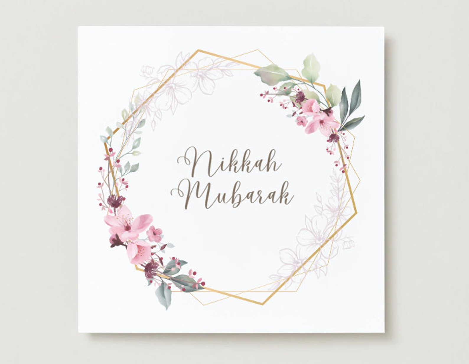 Nikkah Mubarak Wedding Occasion Cards Nikkah Islamic - Etsy