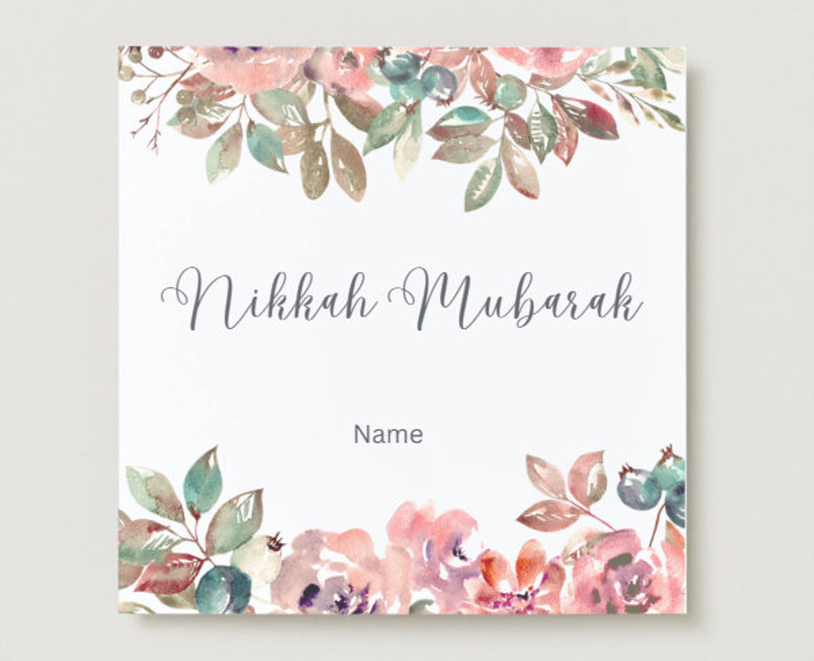 Personalised Nikkah Mubarak Greeting Card Nikkah Mubarak - Etsy