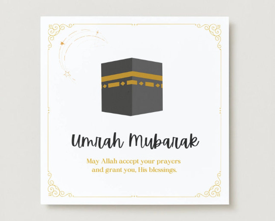 Umrah Mubarak Card Umrah Makkah Kaabah Card Mubarak on Umrah Muslim ...