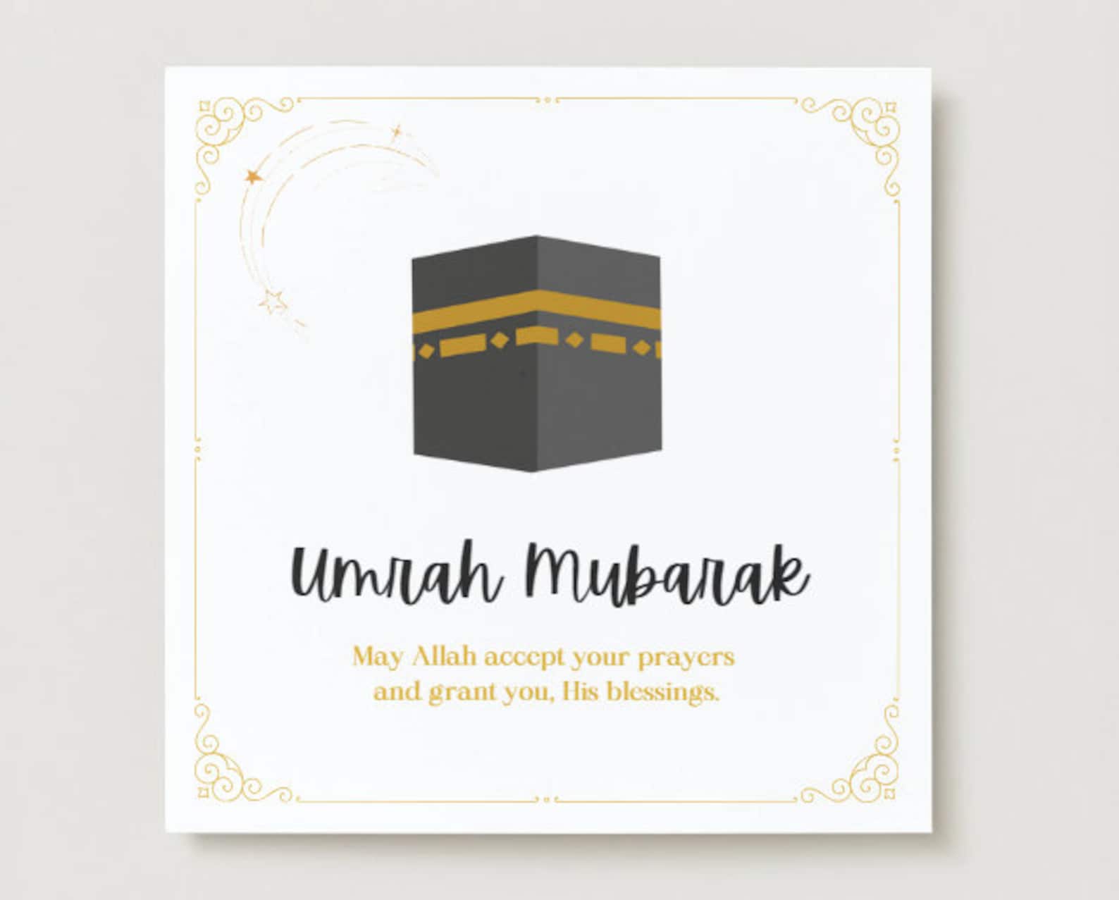 Umrah Mubarak Card Umrah Makkah Kaabah Card Mubarak on Umrah Muslim ...