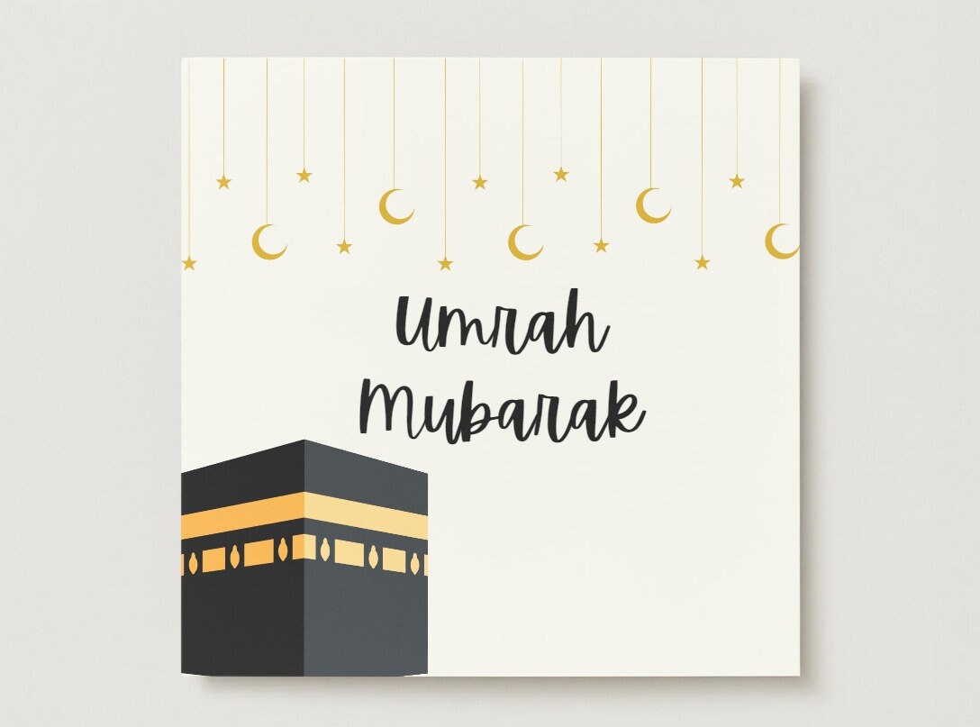 Umrah Mubarak Card Umrah Makkah Kaabah Card Mubarak on Umrah - Etsy UK