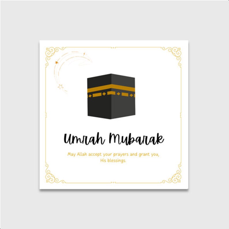 Umrah Mubarak Card | Umrah | Makkah | Kaabah Card | Mubarak on Umrah ...