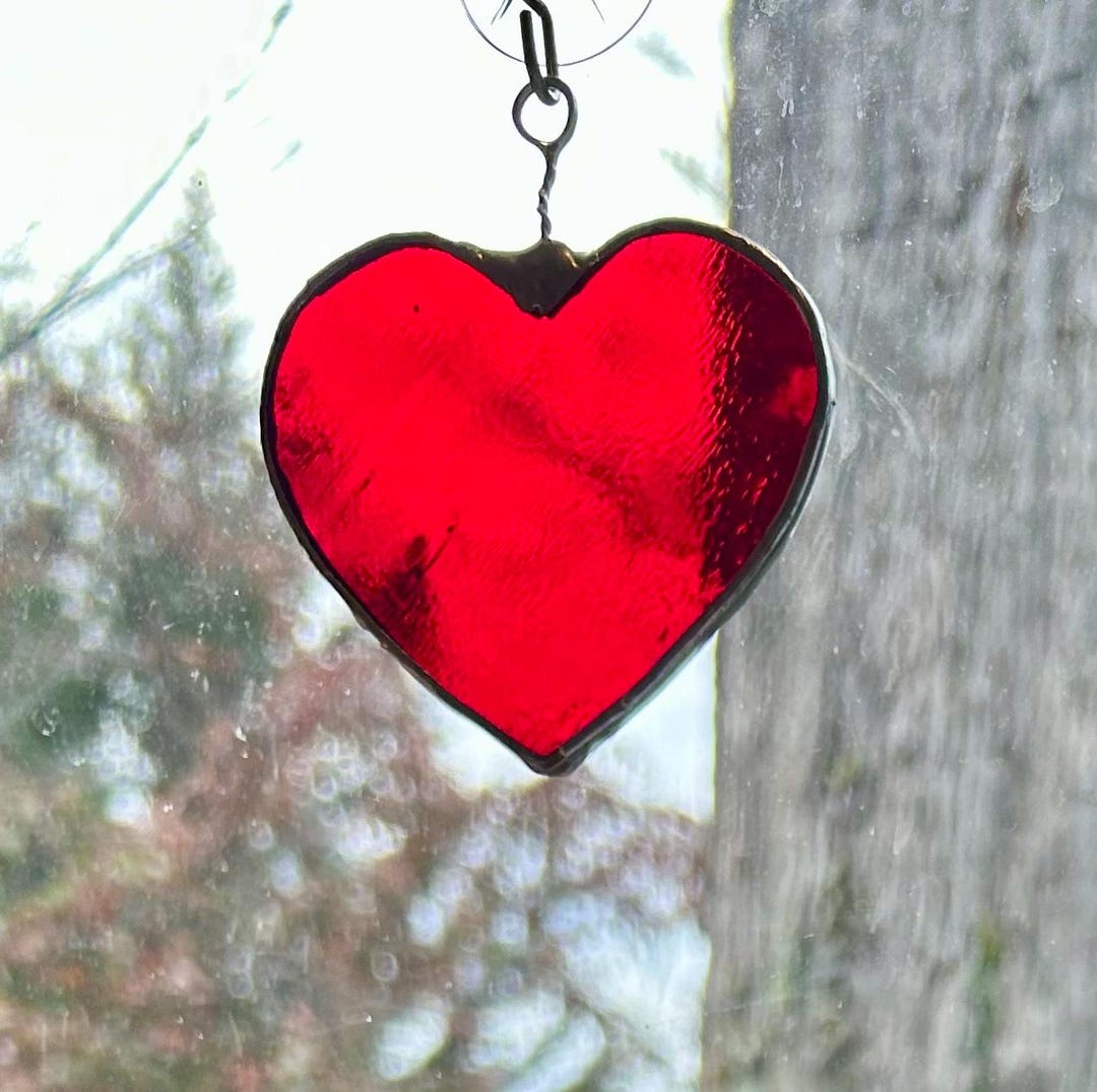 Stained Glass Sun Catcher Hearts for Valentine's Day - Etsy