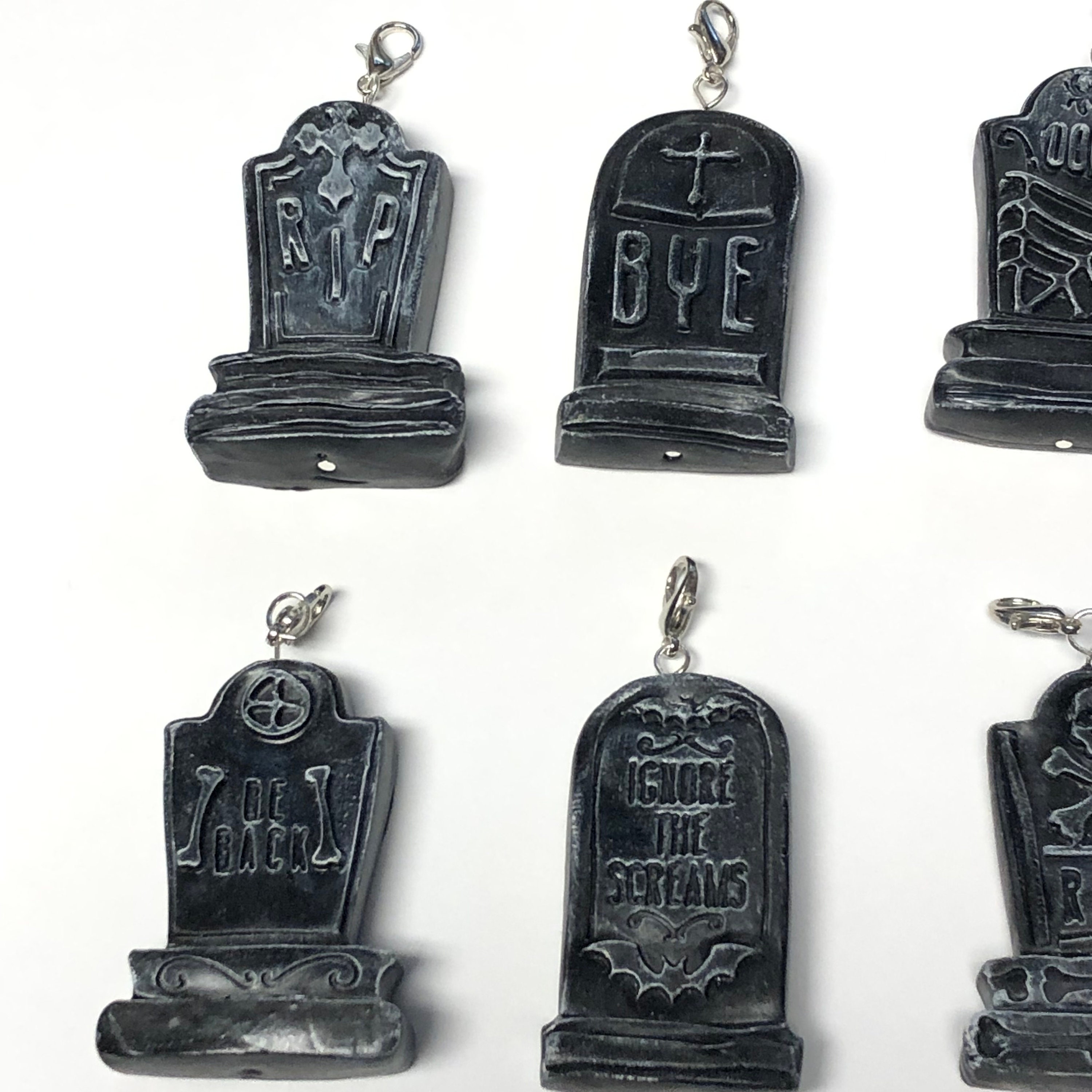 Black Tombstone Polymer Clay Planner Clip Charm - Etsy