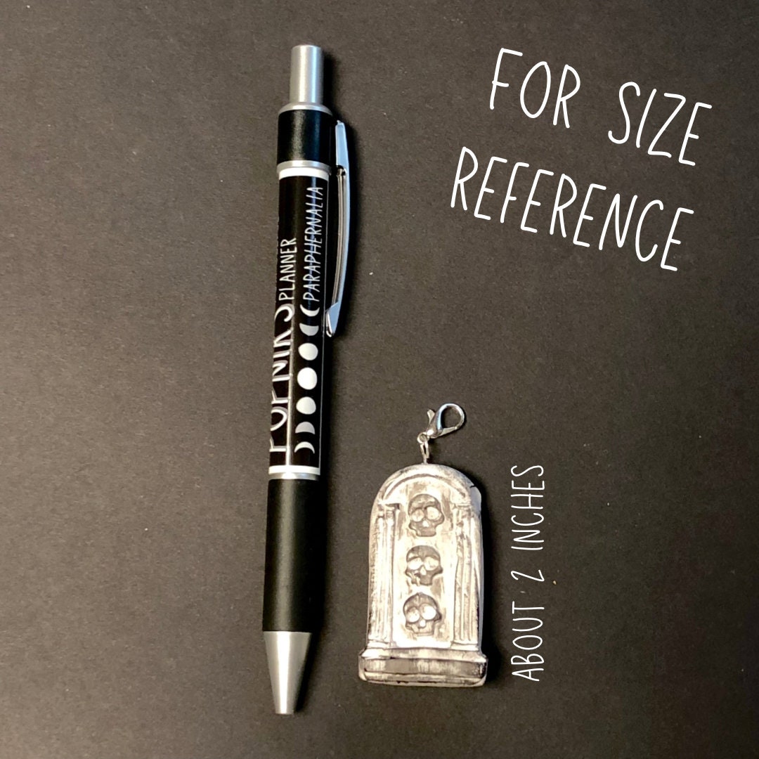 Black Tombstone Polymer Clay Planner Clip Charm - Etsy