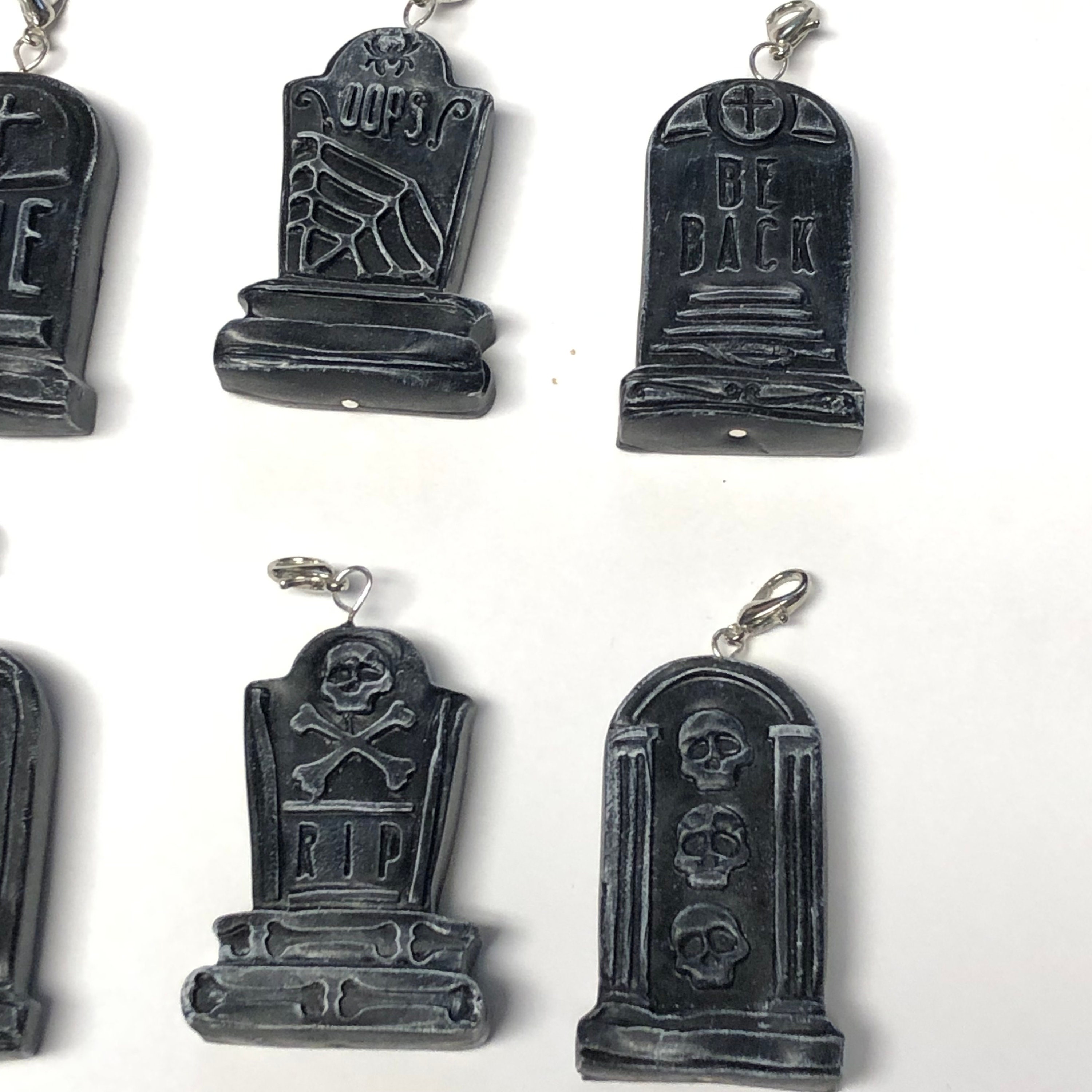 Black Tombstone Polymer Clay Planner Clip Charm - Etsy