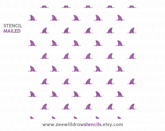 Shark Fin in Water Wall Cookie DIY Craft Reusable Stencil - Etsy