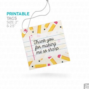 Thank You for Making Me so Sharp Square PRINTABLE Tags - Etsy