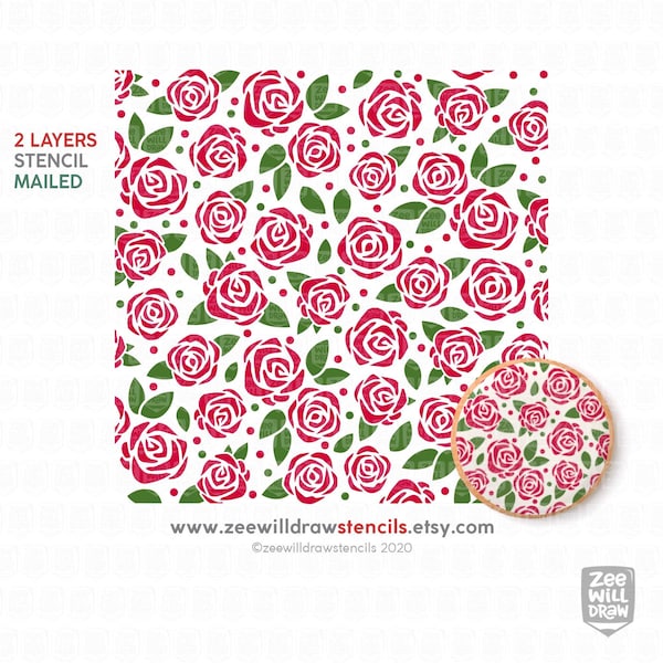 Rose Stencil - Etsy